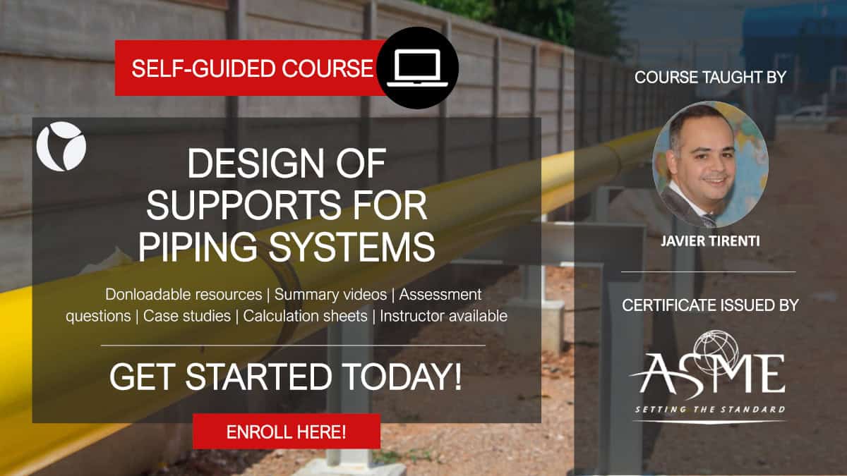Design of supports for piping systems (Self-guided course)