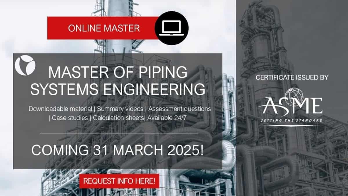 Master of Piping Systems Engineering (Online) - Arveng Training ...