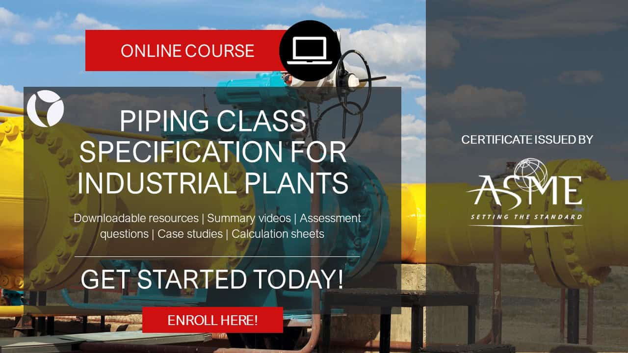 Piping Class Specification for Industrial Plants