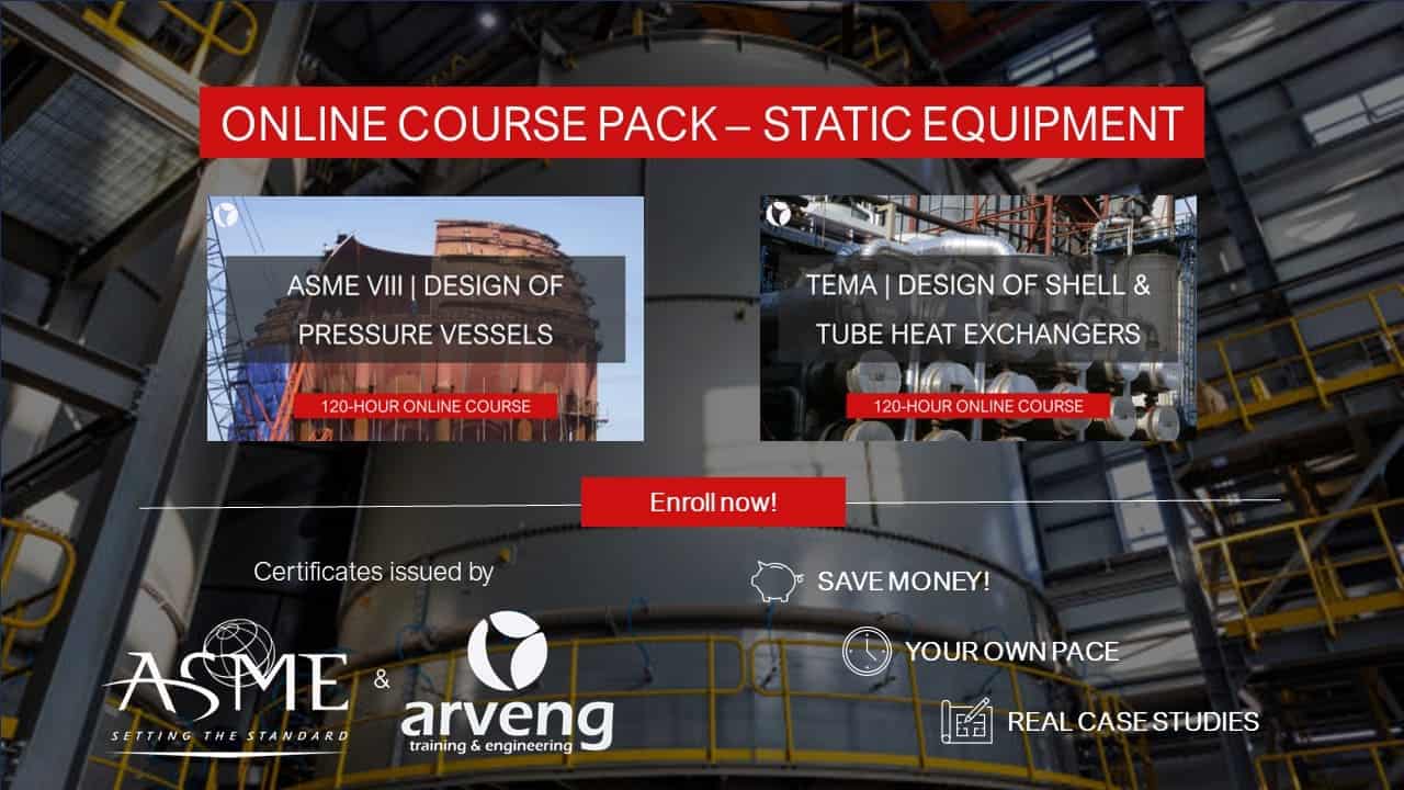 Pack of Online Static Equipment Courses - Arveng Training & Engineering